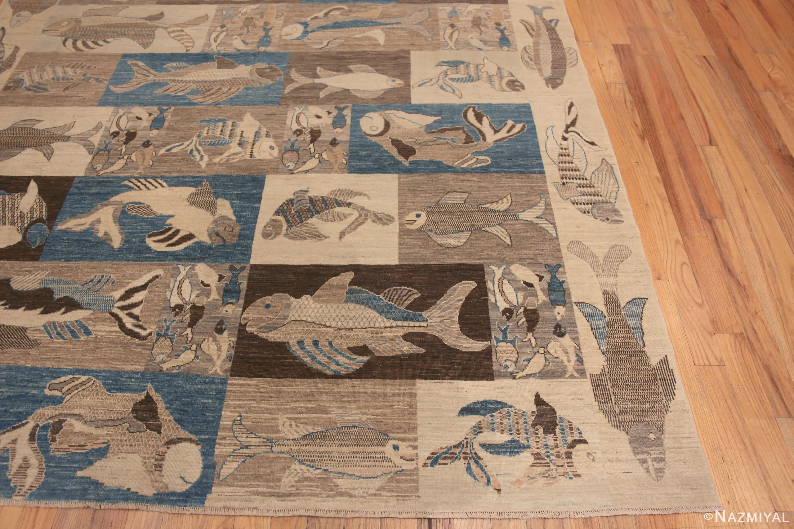 Phenomenal Artistic Aquatic Fish Pattern Modern Area Rug 11364