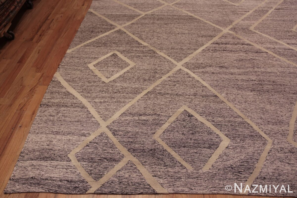 Grey Geometric Large Modern Flatweave Kilim Rug 11839