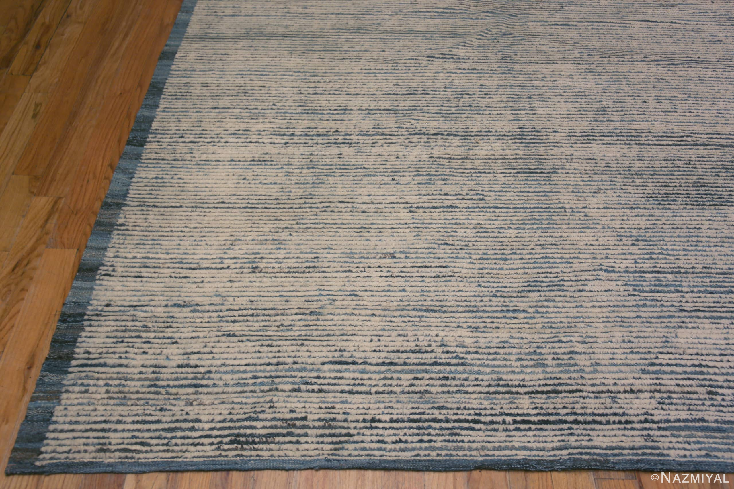 Large Modern Solid Abstract Cream Wool Pile Rug 11744 Nazmiyal
