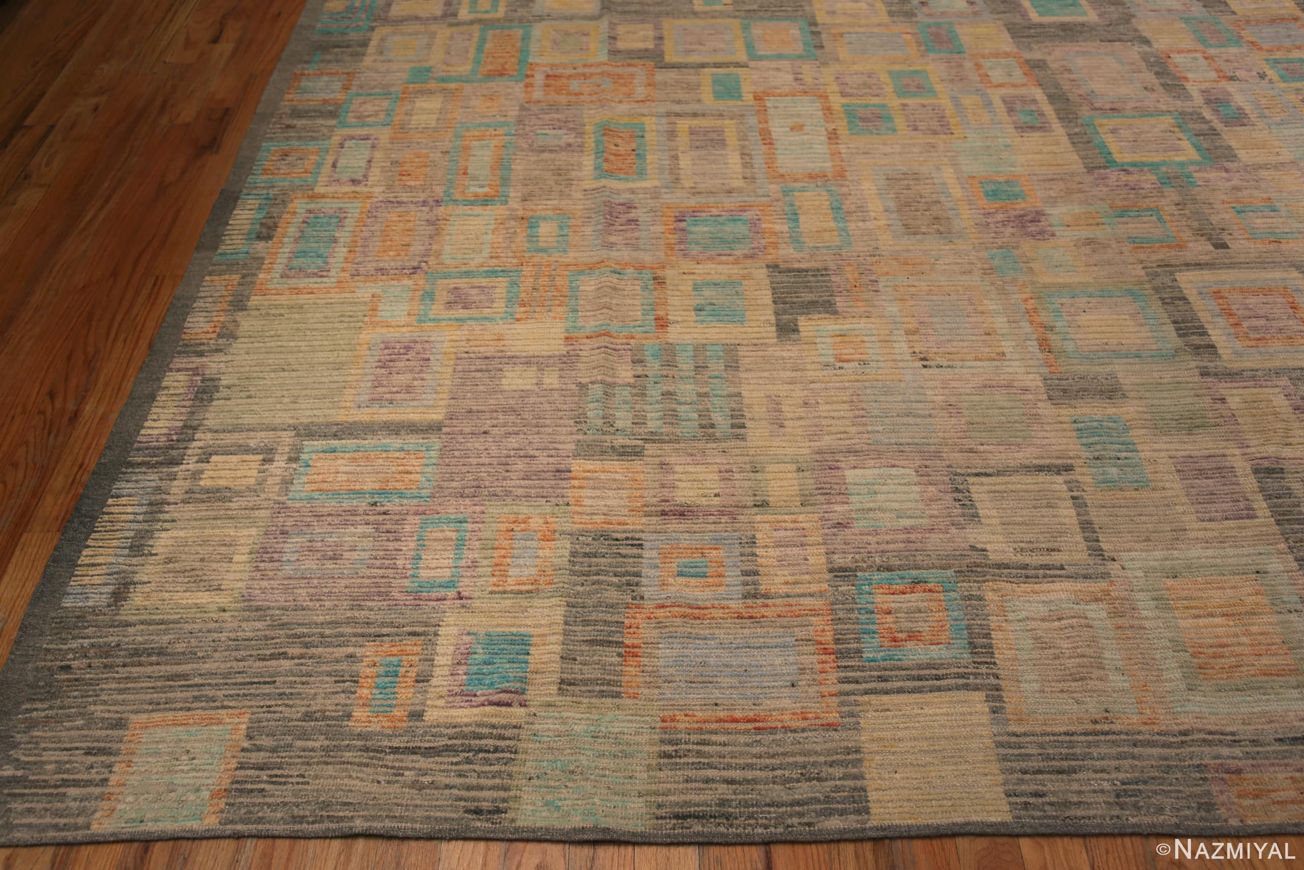 Large Jewel Tone MCM Geometric Modern Rug 11759 Nazmiyal