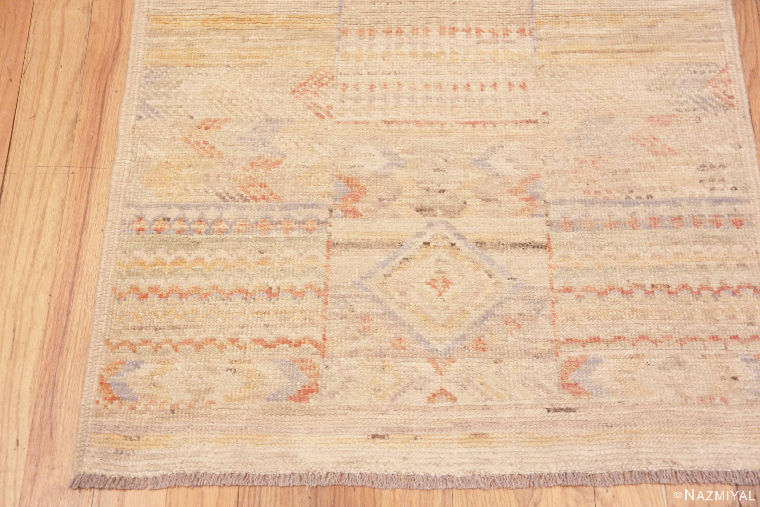 Light Pastel Tribal Geometric Modern Runner Rug 11015 Nazmiyal