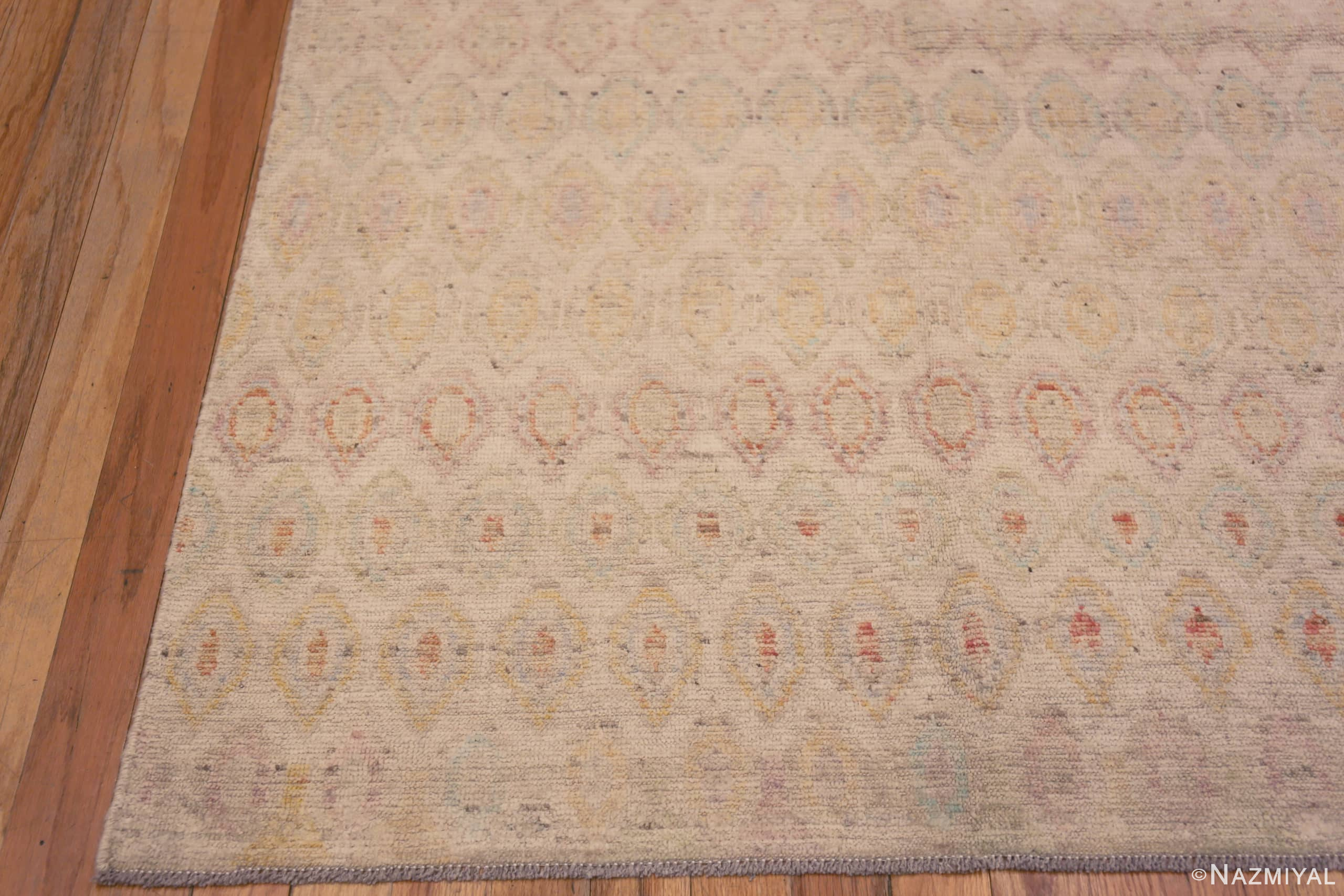 Modern Tribal Cream Contemporary Area Rug 11070 Nazmiyal