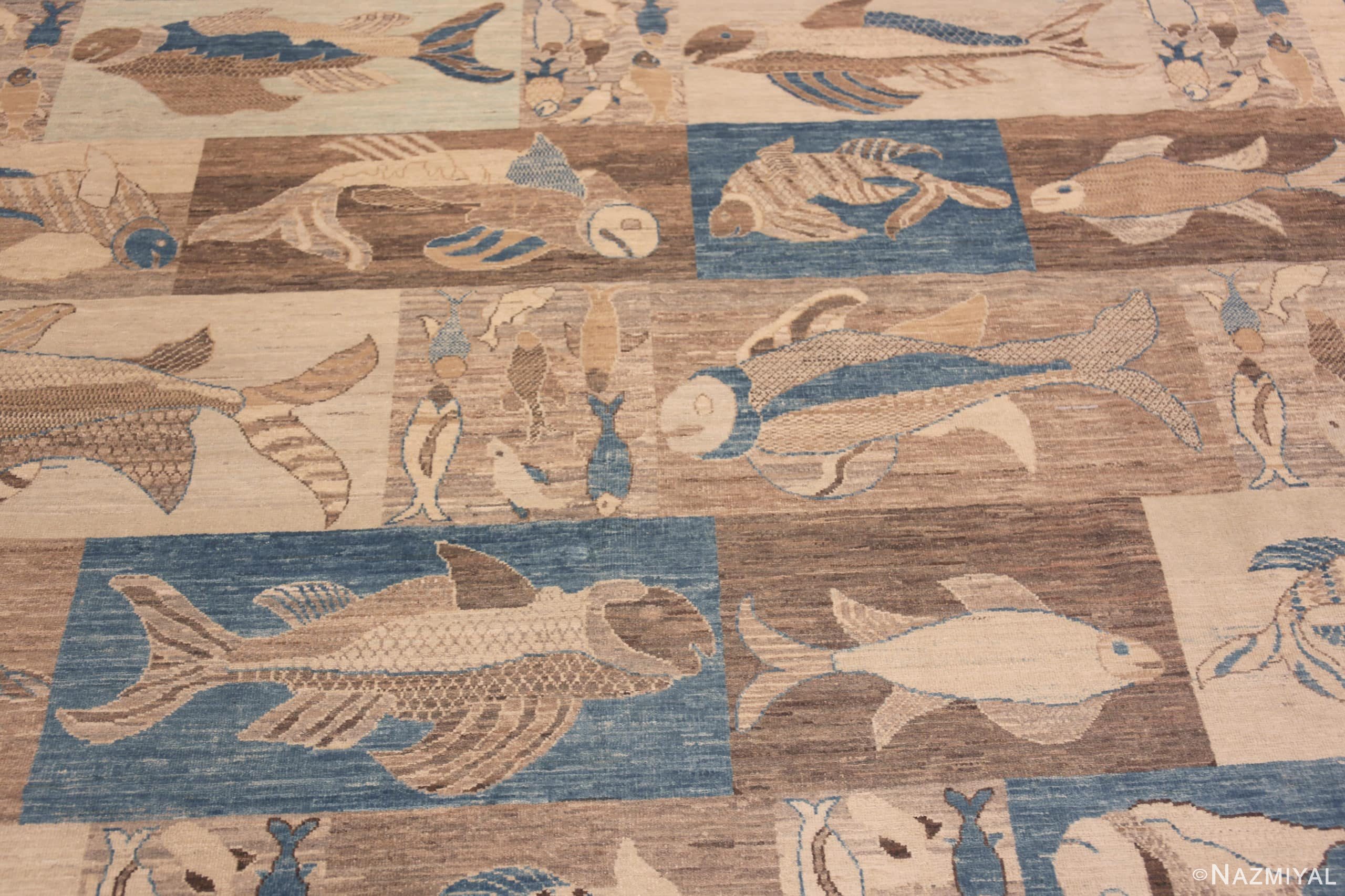 Phenomenal Artistic Aquatic Fish Pattern Modern Area Rug 11364