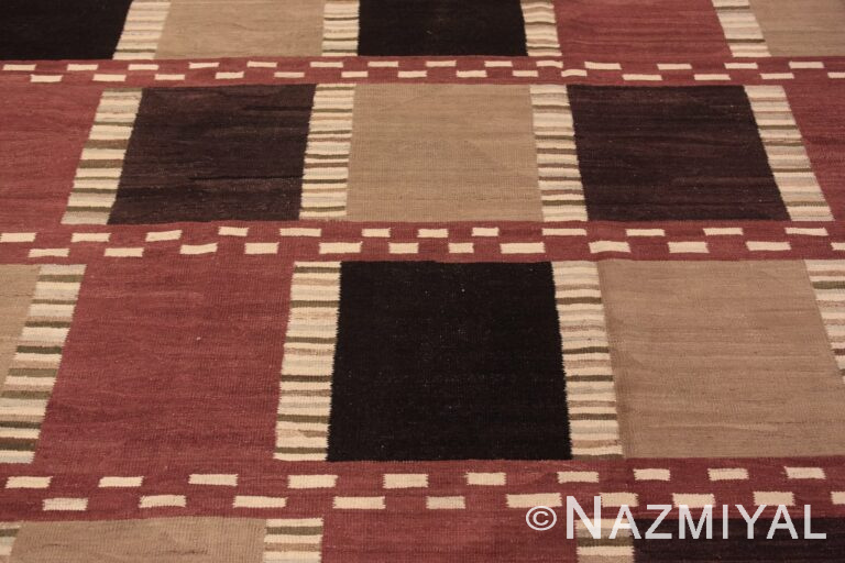 Rustic Modern Flatwoven MCM Swedish Kilim Rug 11657 Nazmiyal Rugs