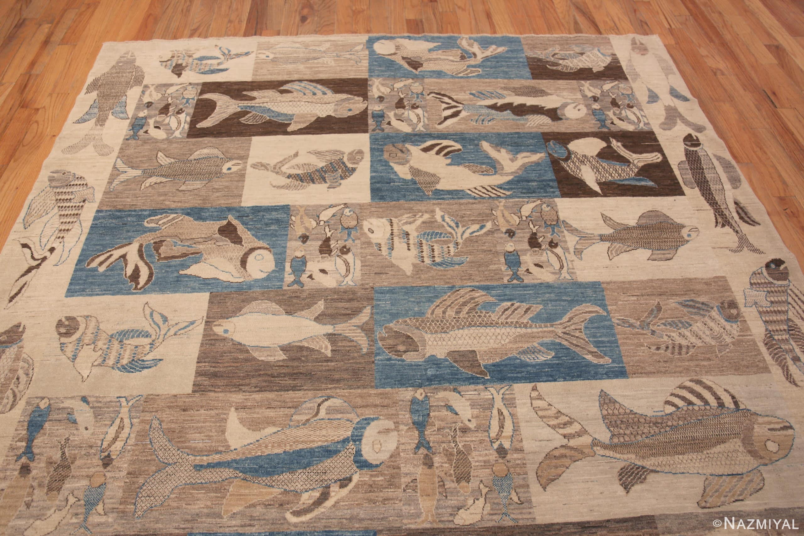 Phenomenal Artistic Aquatic Fish Pattern Modern Area Rug 11364