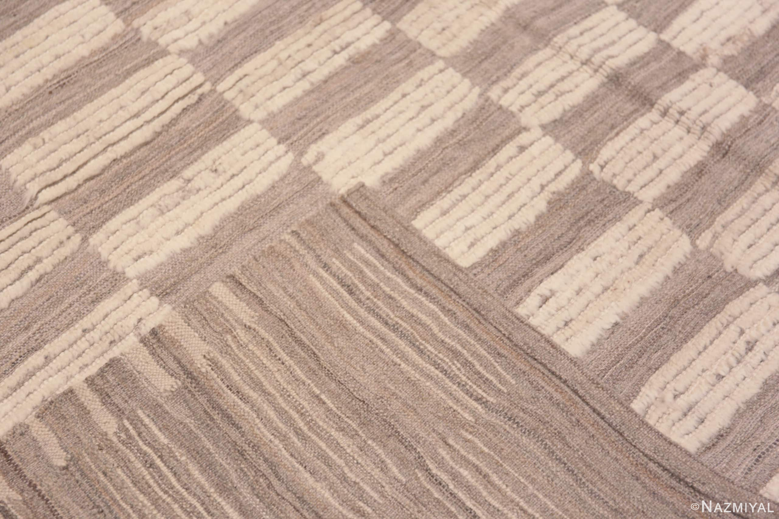 Modern Neutral Grey and Ivory Checkerboard Rug 11250 Nazmiyal