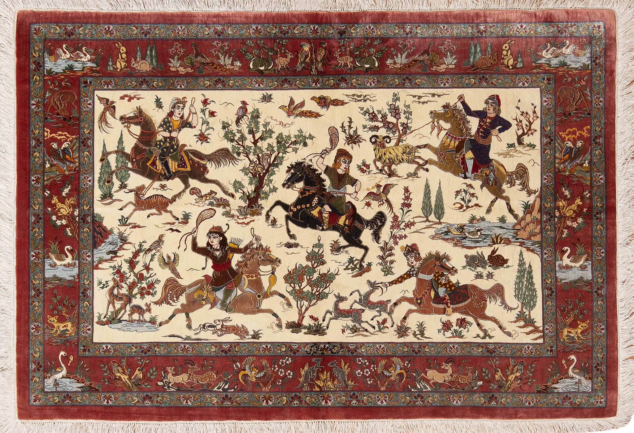Vintage Persian Silk Qum Luxury Rug 72770 Nazmiyal Rugs