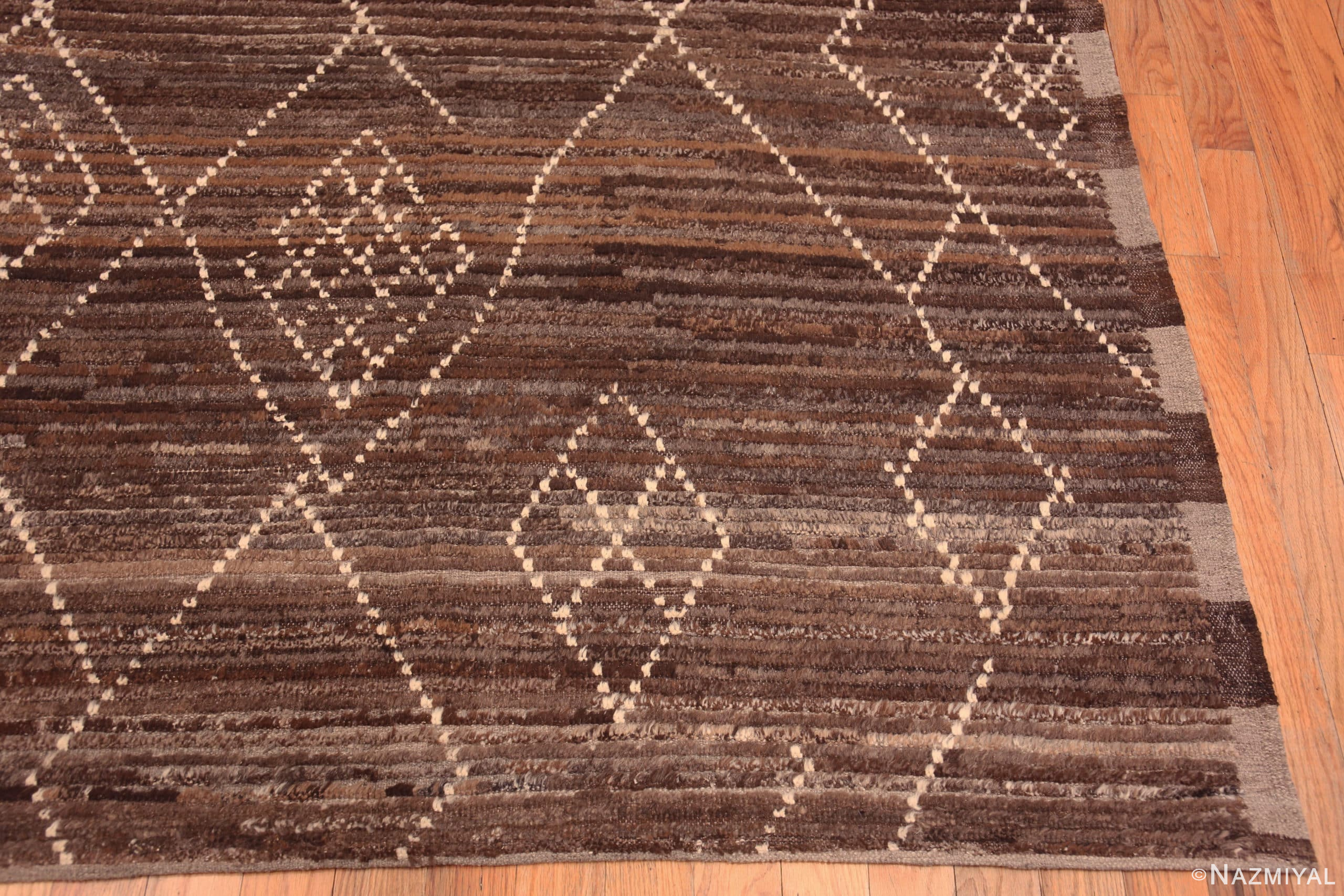 Bold Brown Primitive Tribal Geometric Modern Rug 11448 Nazmiyal