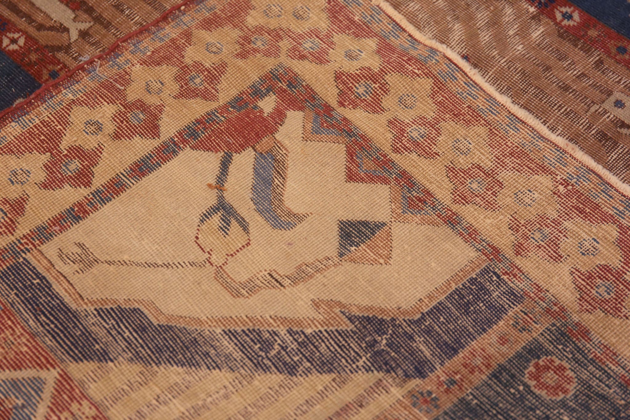 Antique Tribal Garden Design Turkish Tuduc Rug 72682 Nazmiyal
