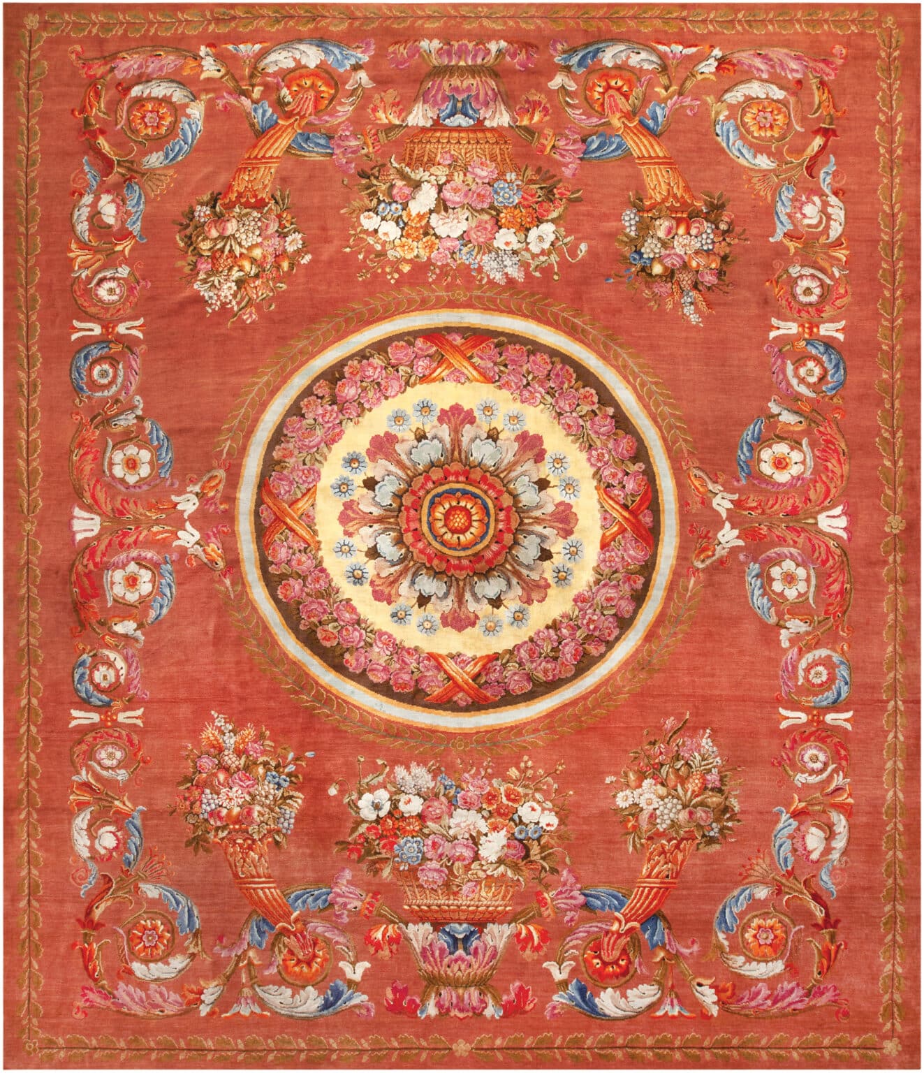 Vibrant Large Antique French Savonnerie Rug 72695 Nazmiyal