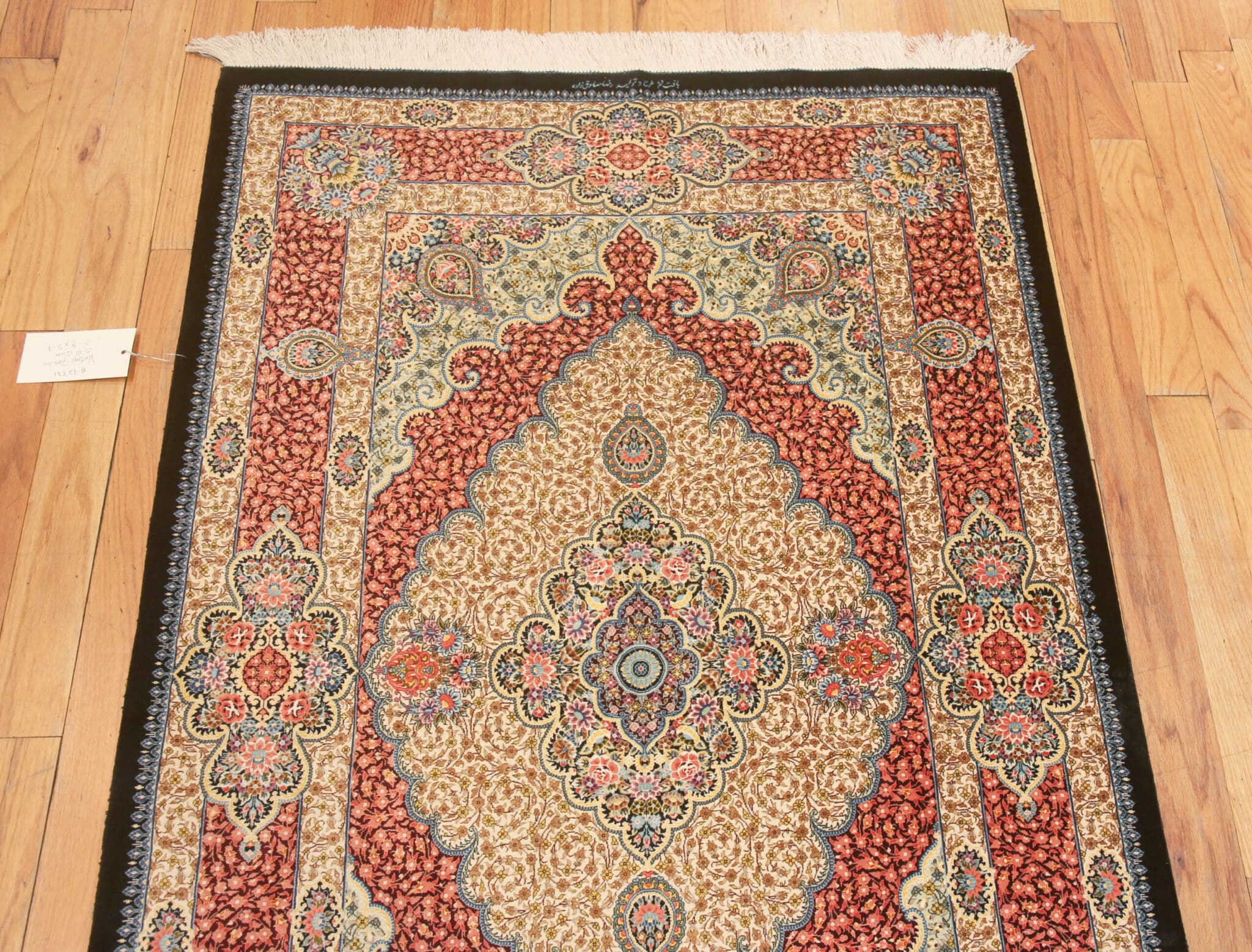 Luxurious Floral Vintage Persian Silk Qum Rug 72771 Nazmiyal