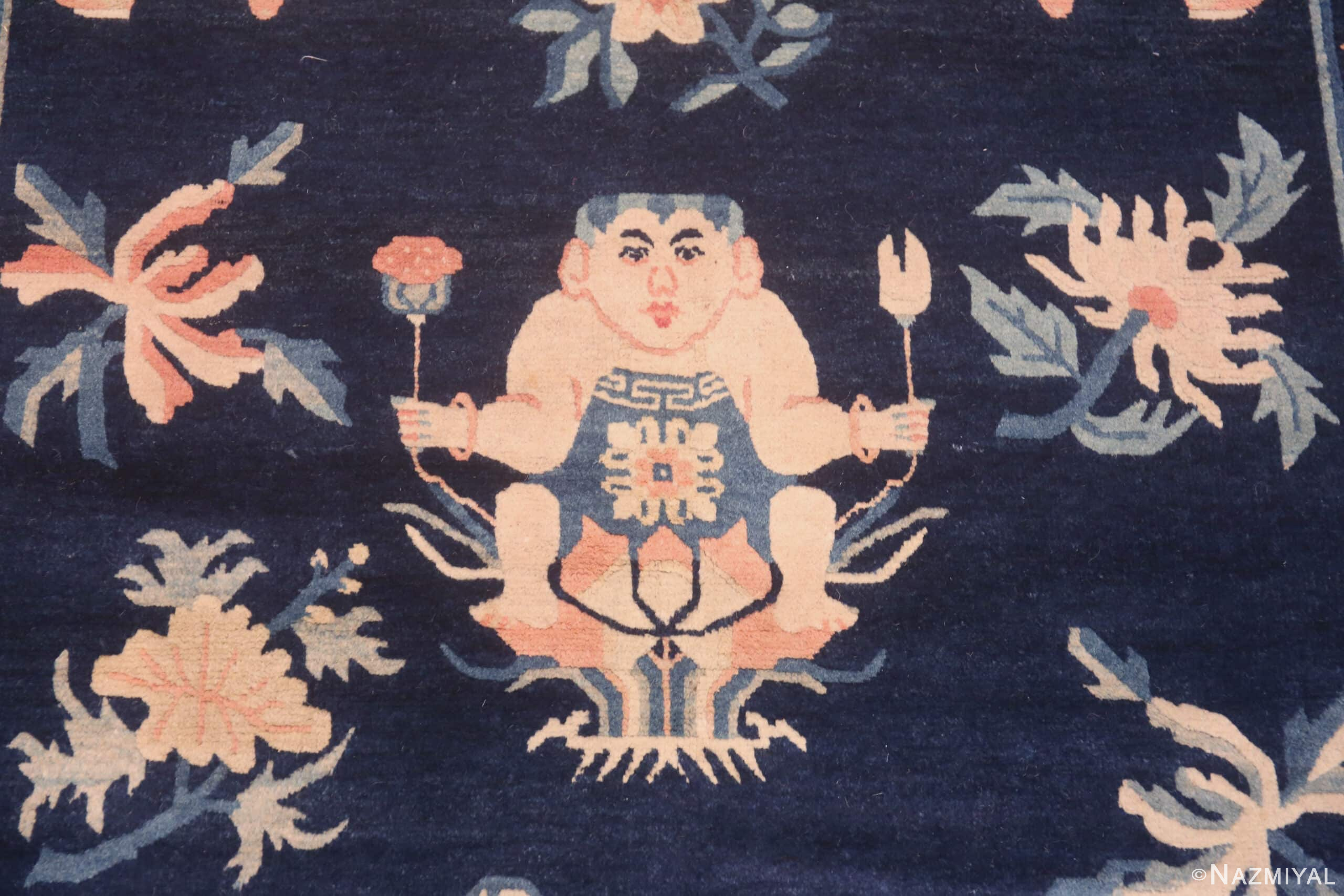 Traditional Pictorial Design Antique Chinese Peking Rug 72567