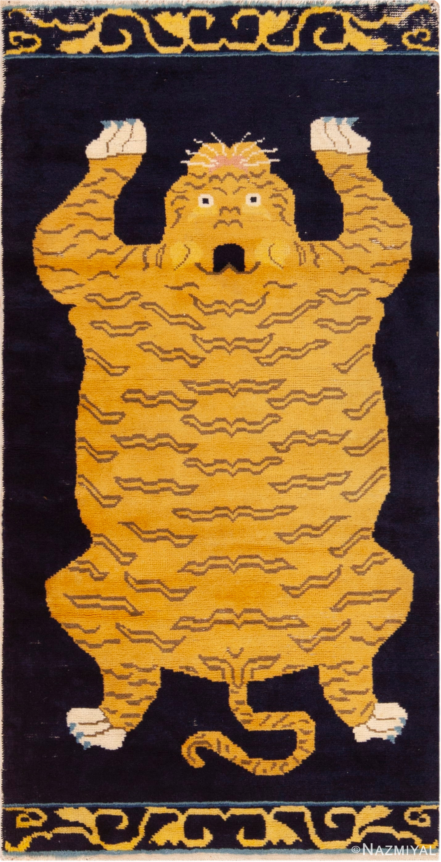 Antique Vibrant Colors Chinese Tiger Rug 72845 Nazmiyal Rugs