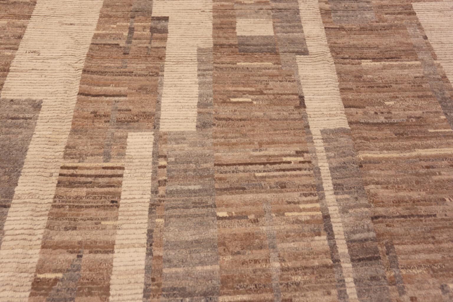 Warm Earthy Brown Tribal Geometric Modern Rug 11466 Nazmiyal