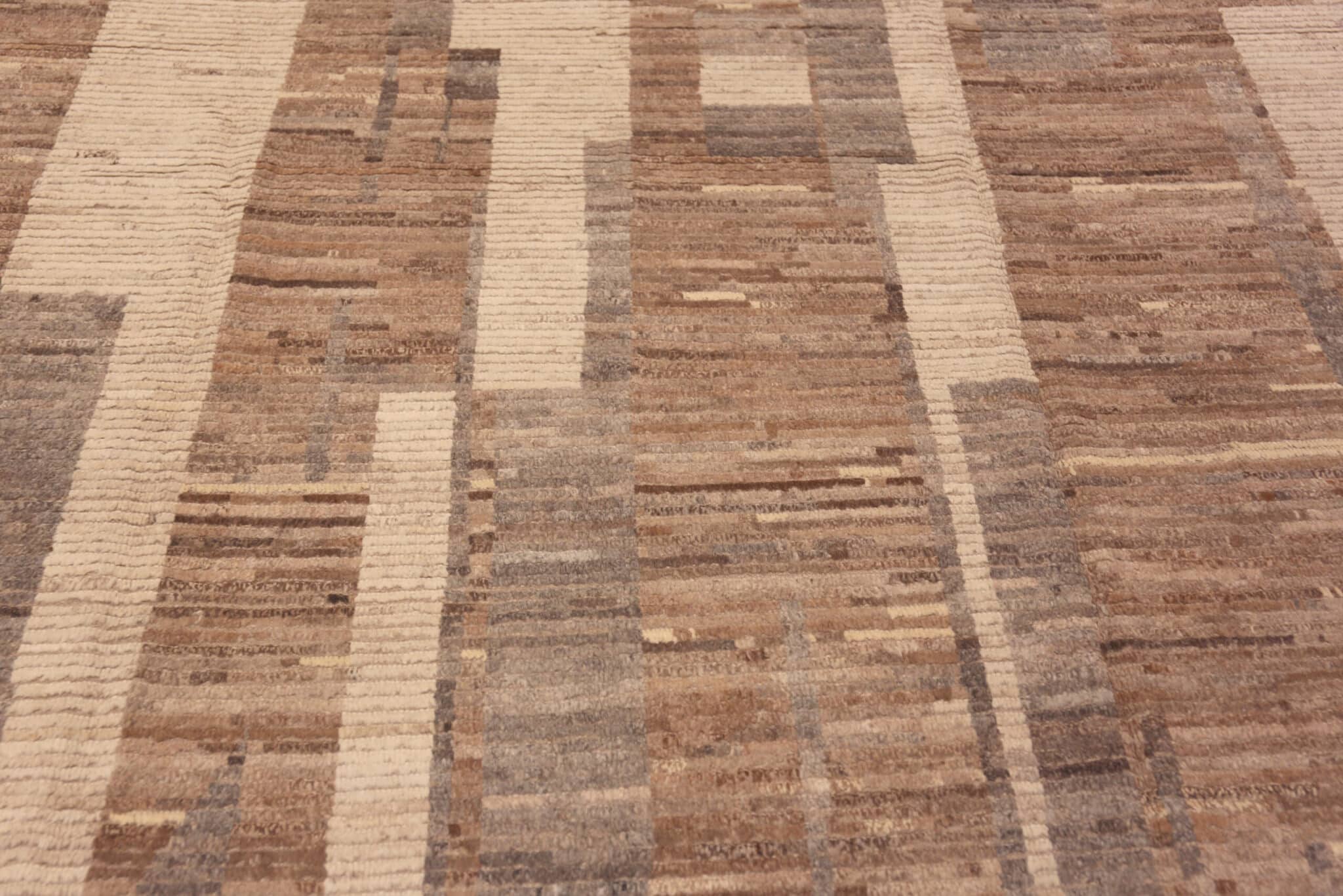 Warm Earthy Brown Tribal Geometric Modern Rug 11466 Nazmiyal