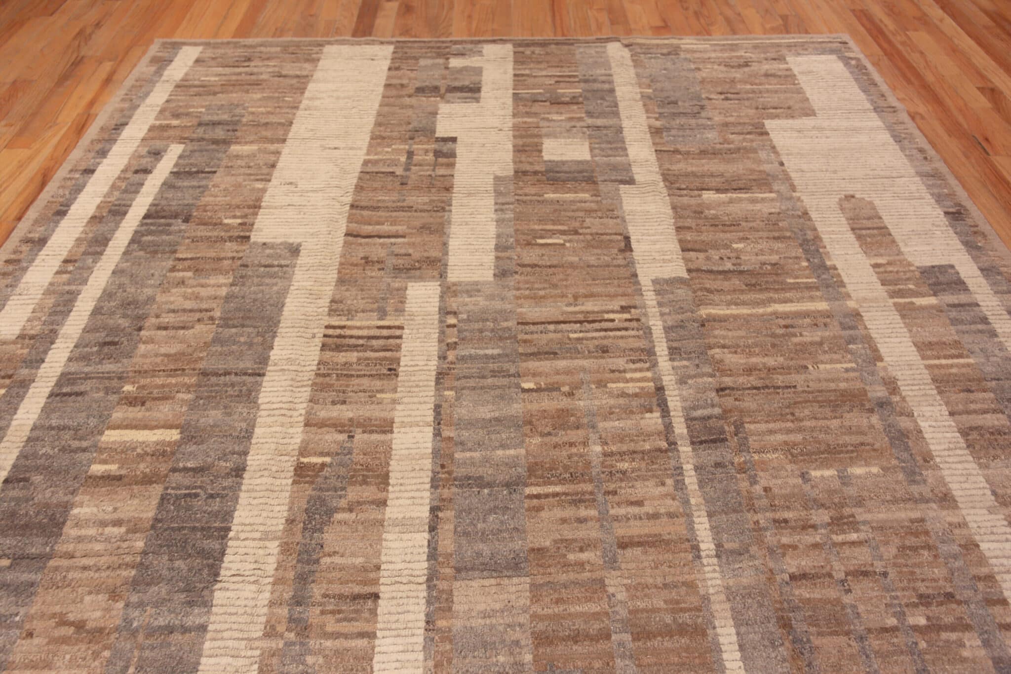 Warm Earthy Brown Tribal Geometric Modern Rug 11466 Nazmiyal