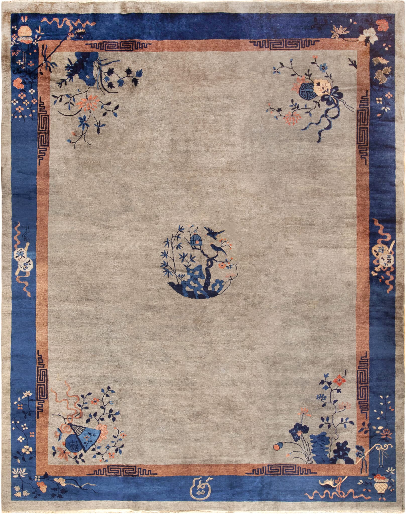 Antique Chinese Art Deco Area by Nazmiyal Rugs