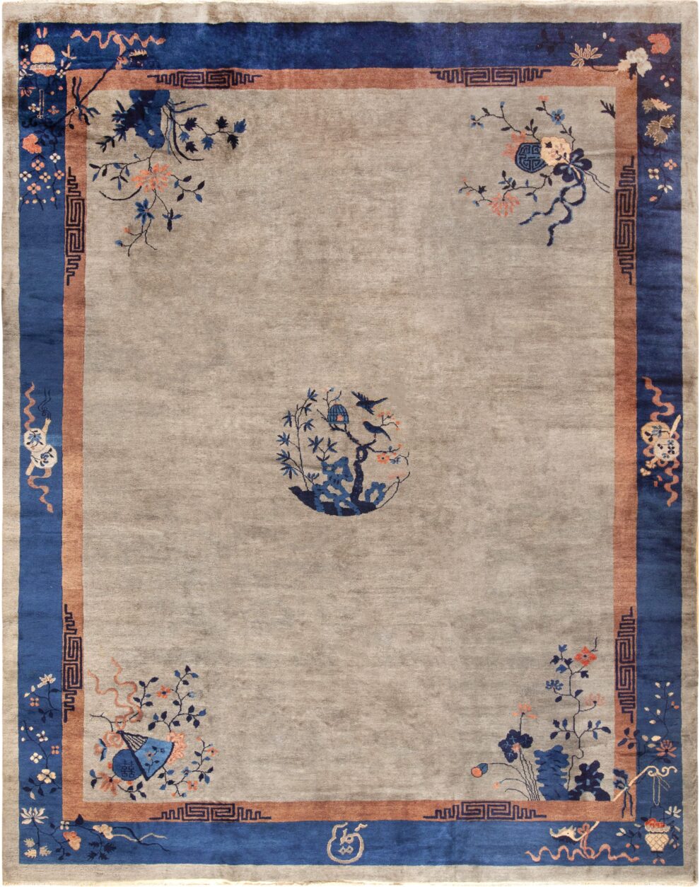 Antique Chinese Art Deco Area by Nazmiyal Rugs