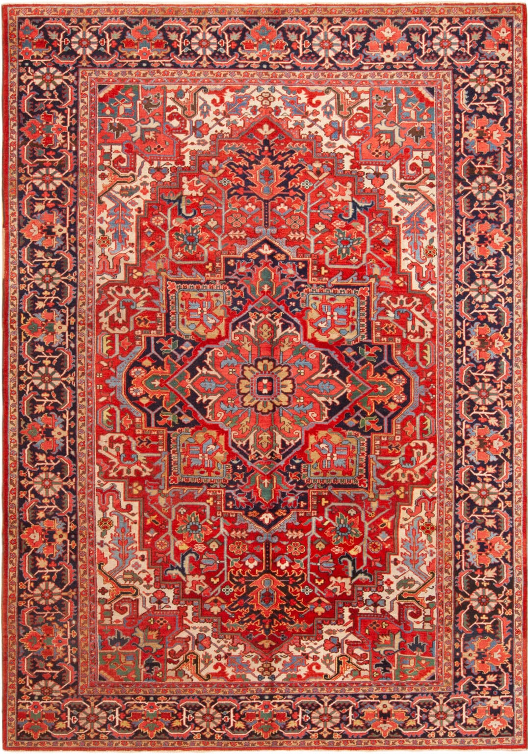 Antique Red Medallion Persian Heriz Nazmiyal Rugs