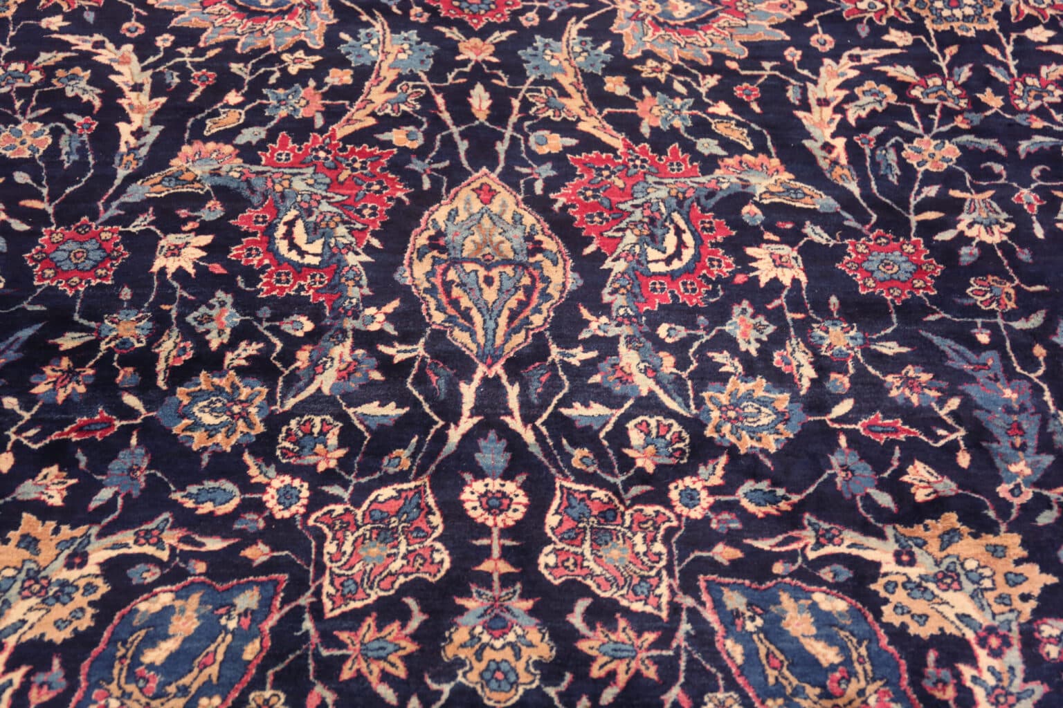 Mansion Size Antique Persian Kerman Sickle Design Rug 72979