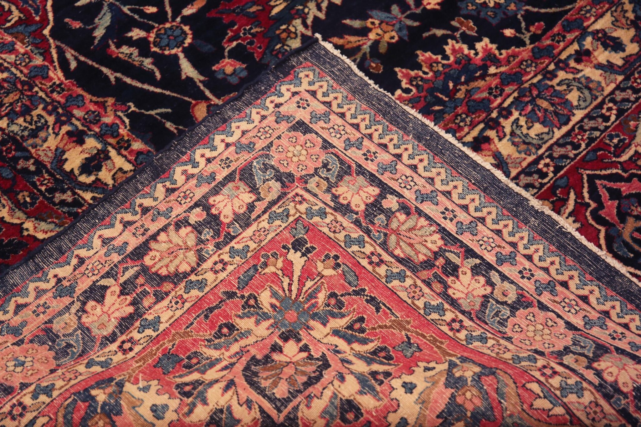 Mansion Size Antique Persian Kerman Sickle Design Rug 72979