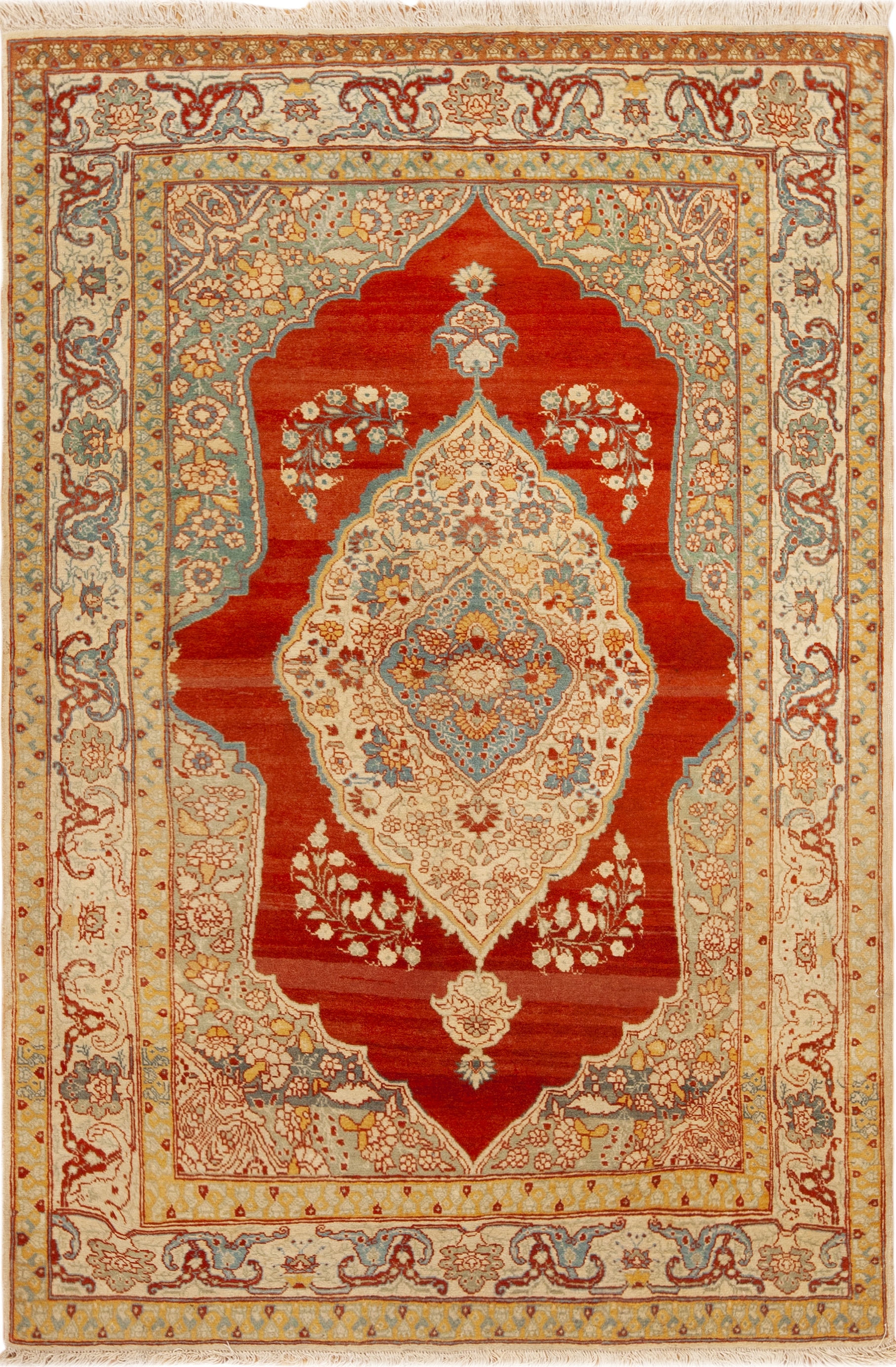 Vibrant Antique Persian Tabriz Rug 73077 Nazmiyal Rugs