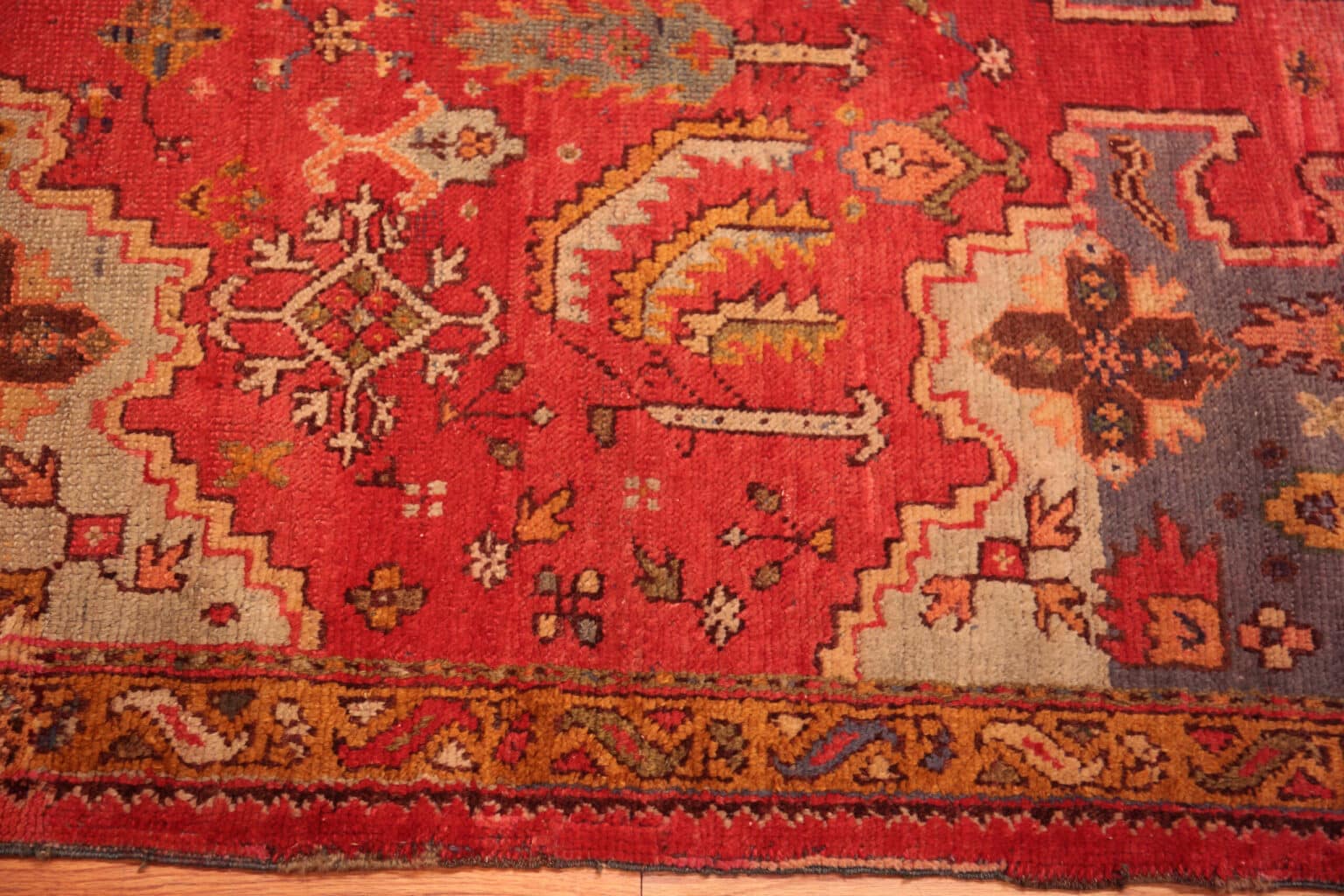 Antique Tribal Turkish Oushak Rug by Nazmiyal Rugs