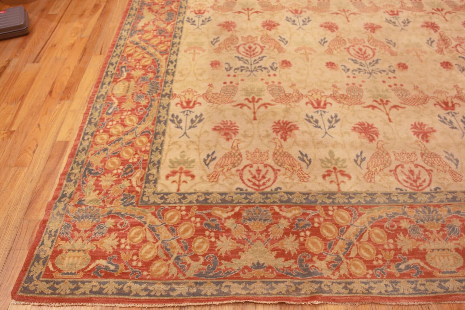 Charming Antique Bird Design Spanish Area Rug 72904 Nazmiyal