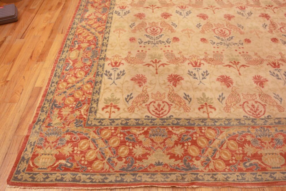 Charming Antique Bird Design Spanish Area Rug 72904 Nazmiyal