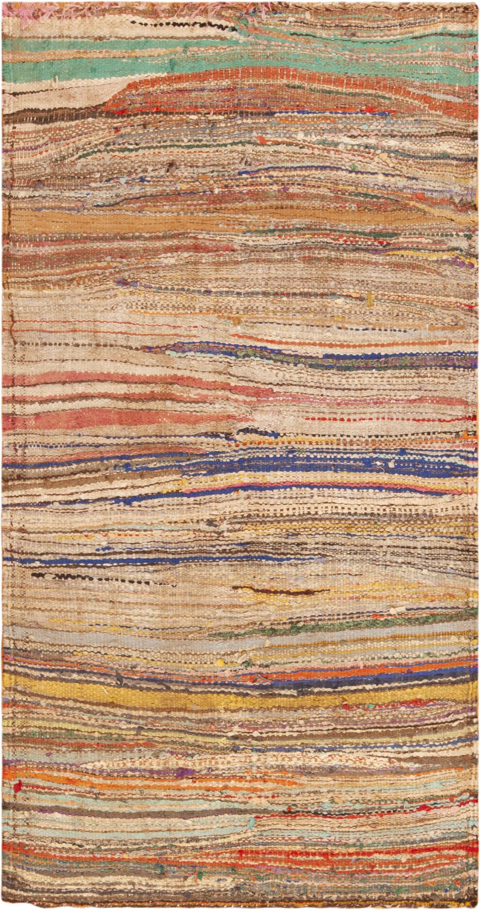 Lovely Multicolored Vintage Primitive Moroccan Kilim 73017