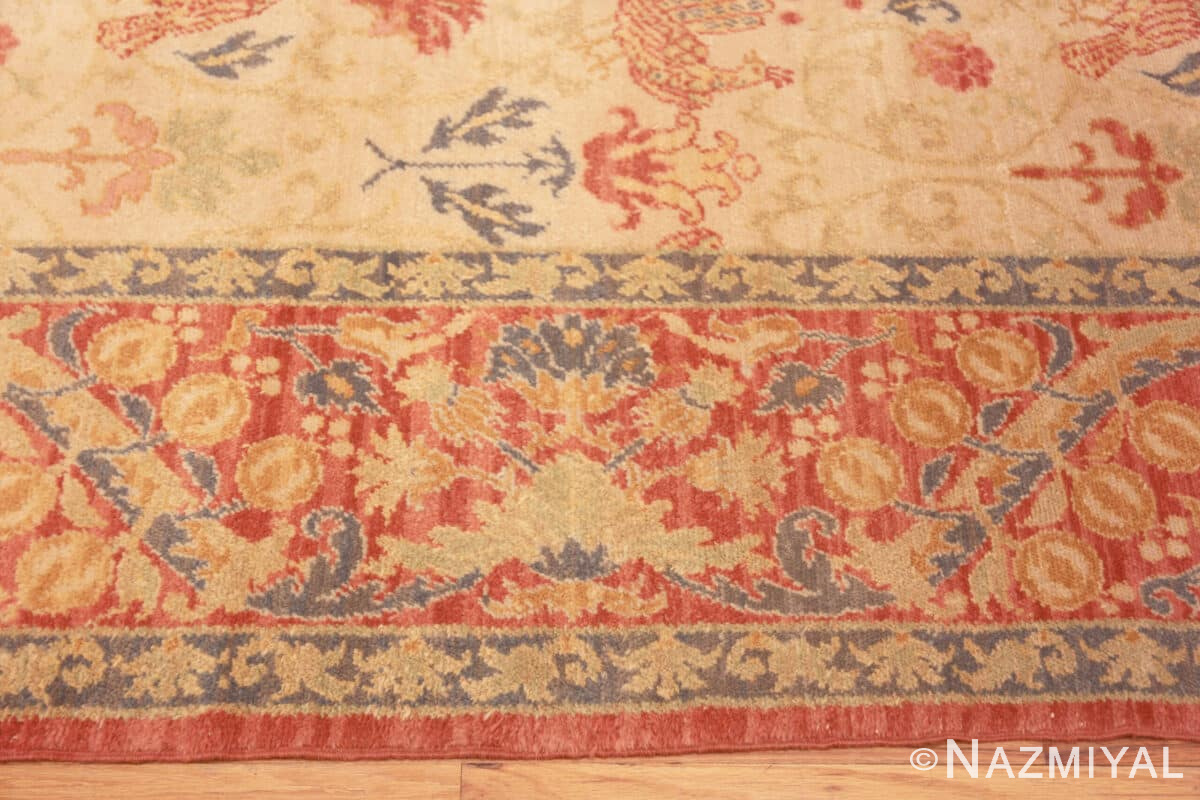 Charming Antique Bird Design Spanish Area Rug 72904 Nazmiyal