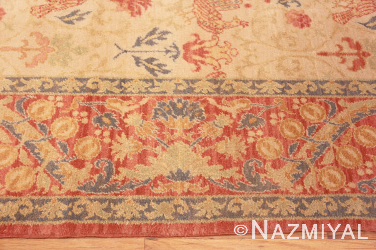 Charming Antique Bird Design Spanish Area Rug 72904 Nazmiyal