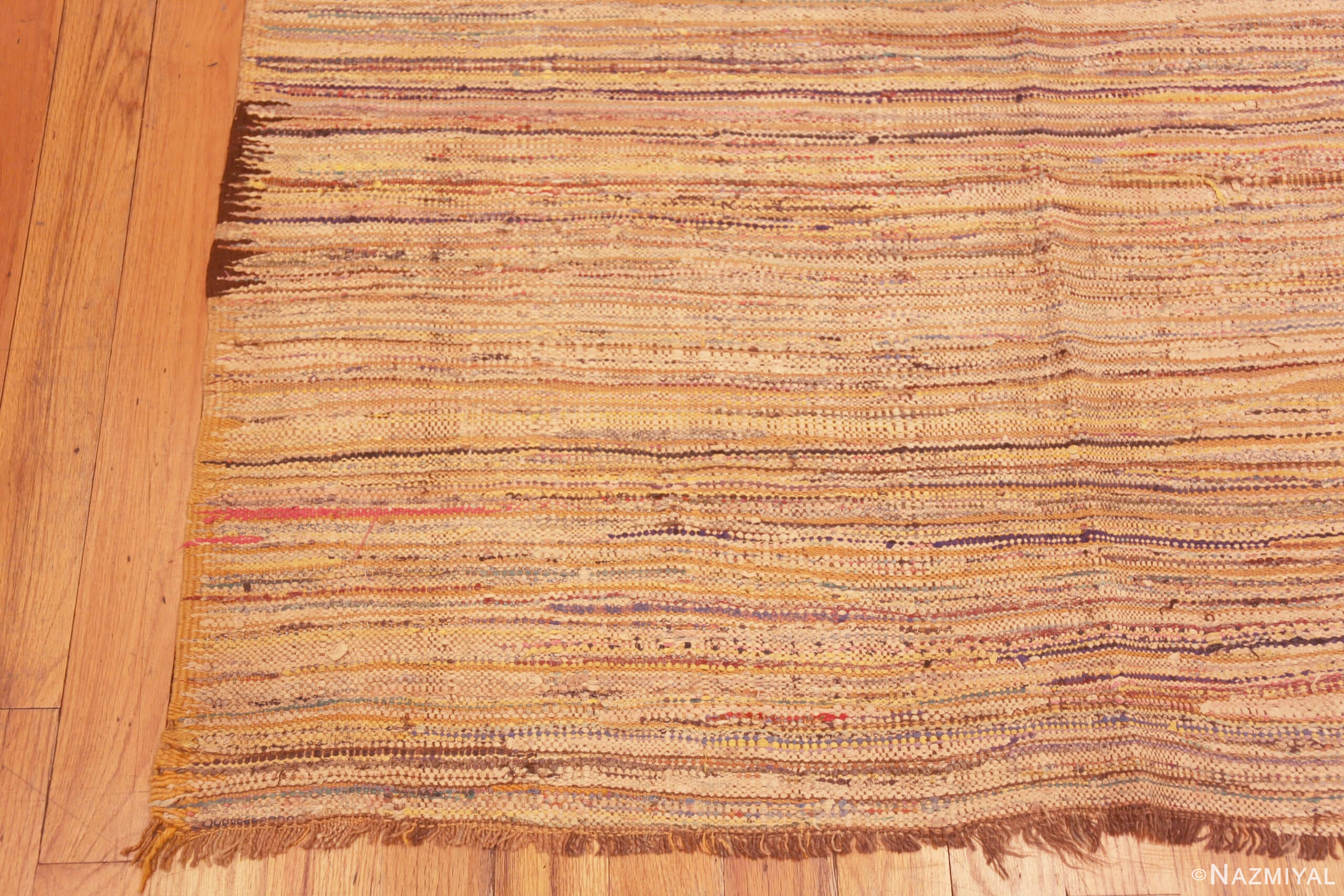 Beautiful Flatwoven Vintage Moroccan Warm Tones Rug 73008