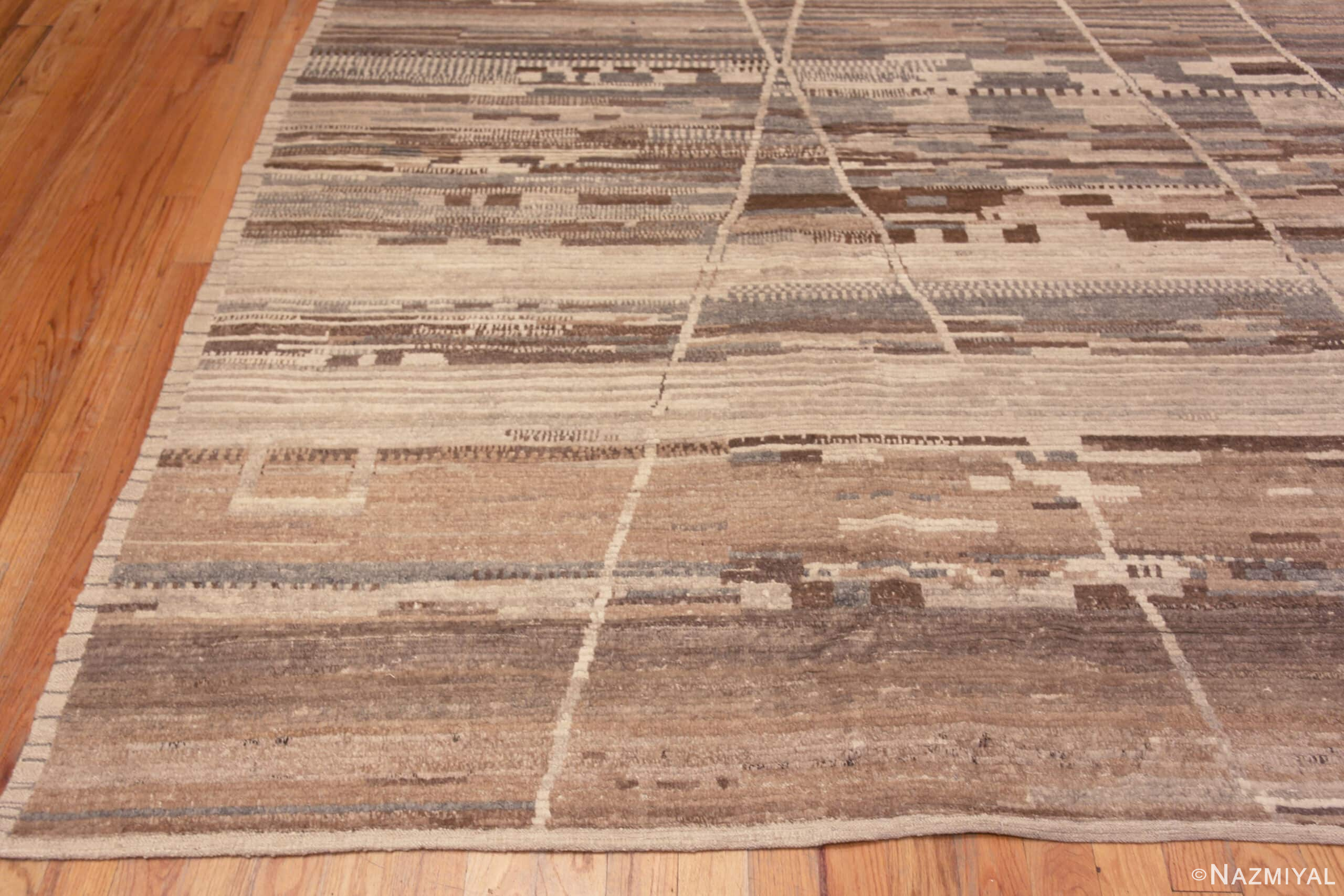 Geometric Earth Tone Modern Minimalist Area Rug 11708 Nazmiyal