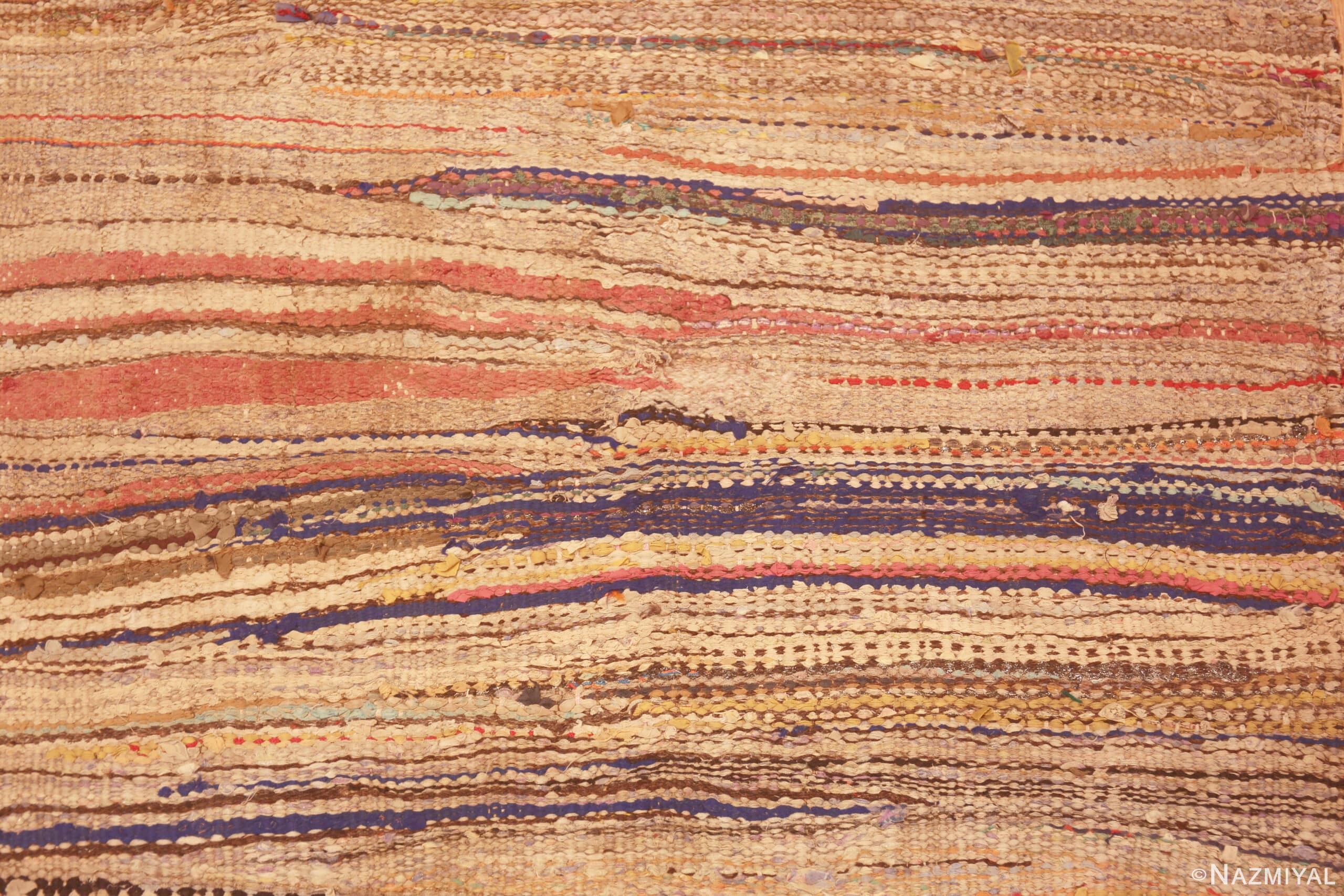 Lovely Multicolored Vintage Primitive Moroccan Kilim 73017