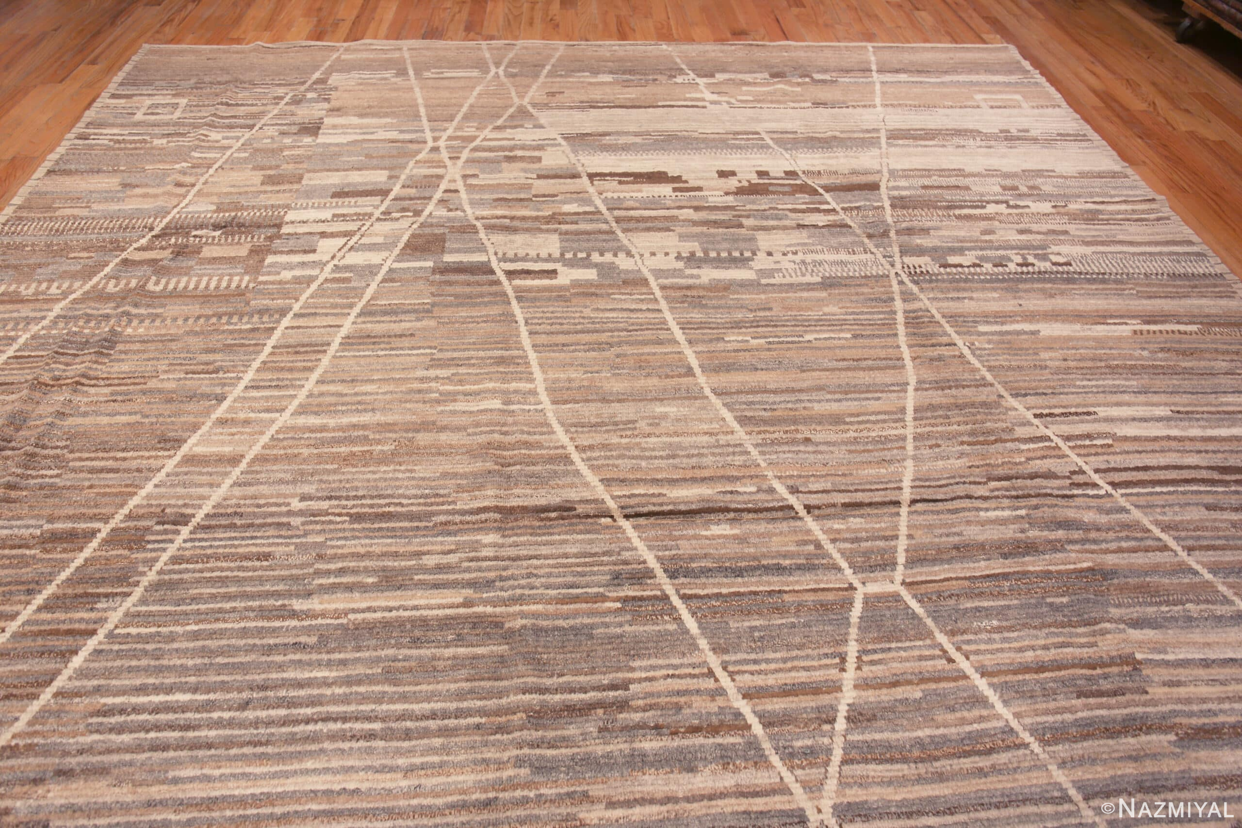 Geometric Earth Tone Modern Minimalist Area Rug 11708 Nazmiyal