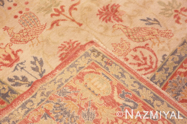 Charming Antique Bird Design Spanish Area Rug 72904 Nazmiyal