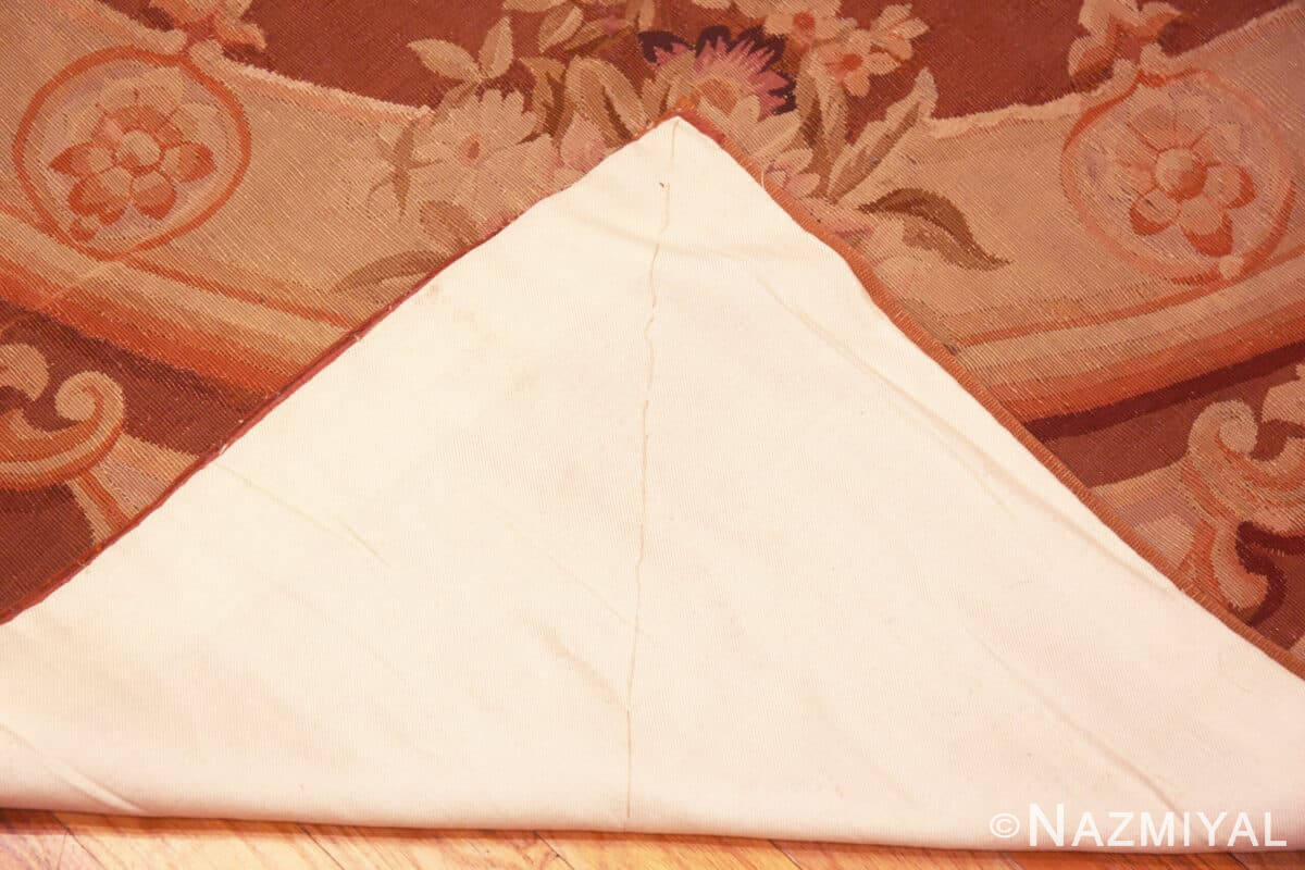 Small Floral Antique French Aubusson Rug by Nazmiyal Rugs
