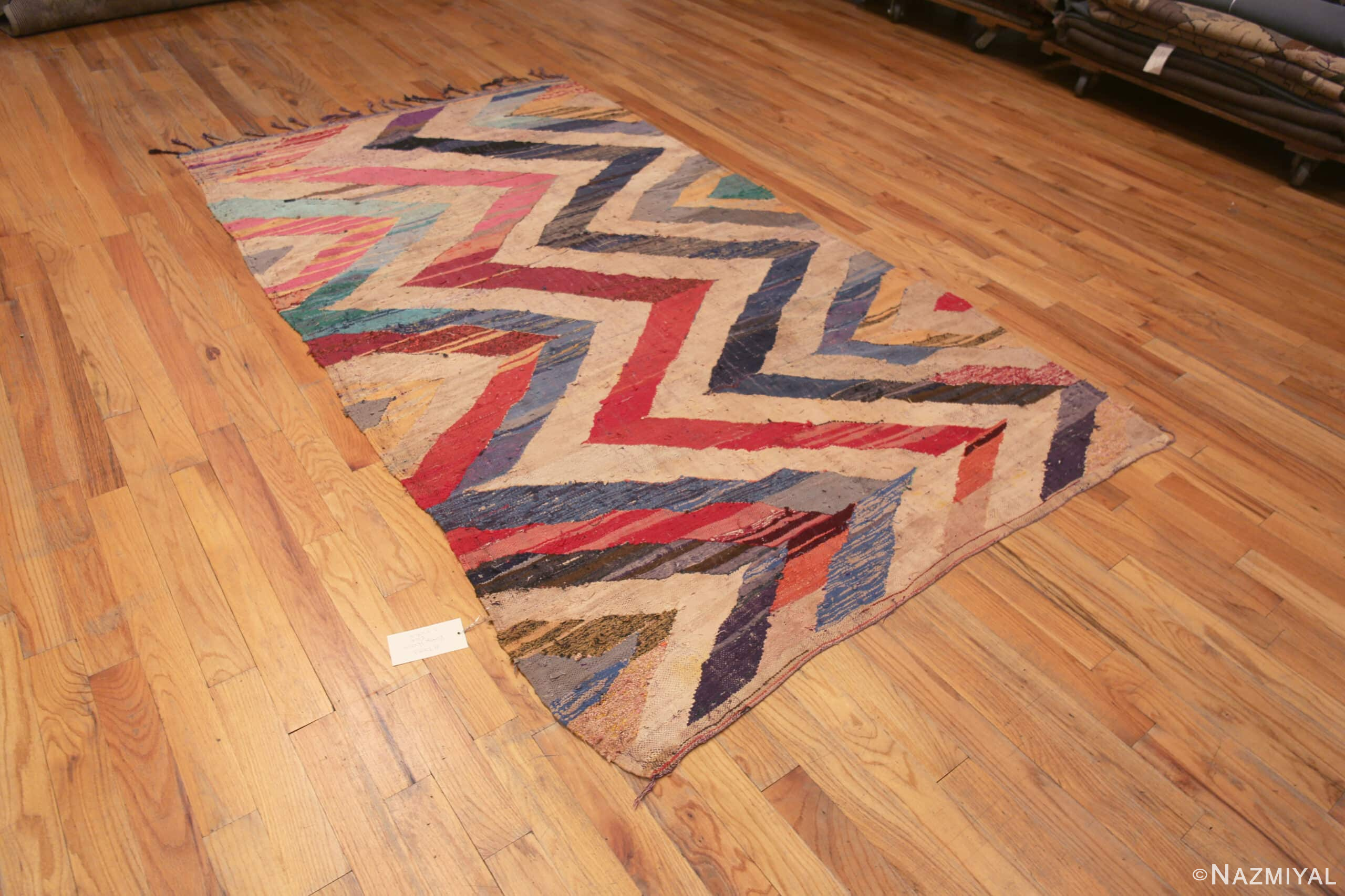 Vintage Moroccan Zigzag Design Kilim Rug 72993 Nazmiyal