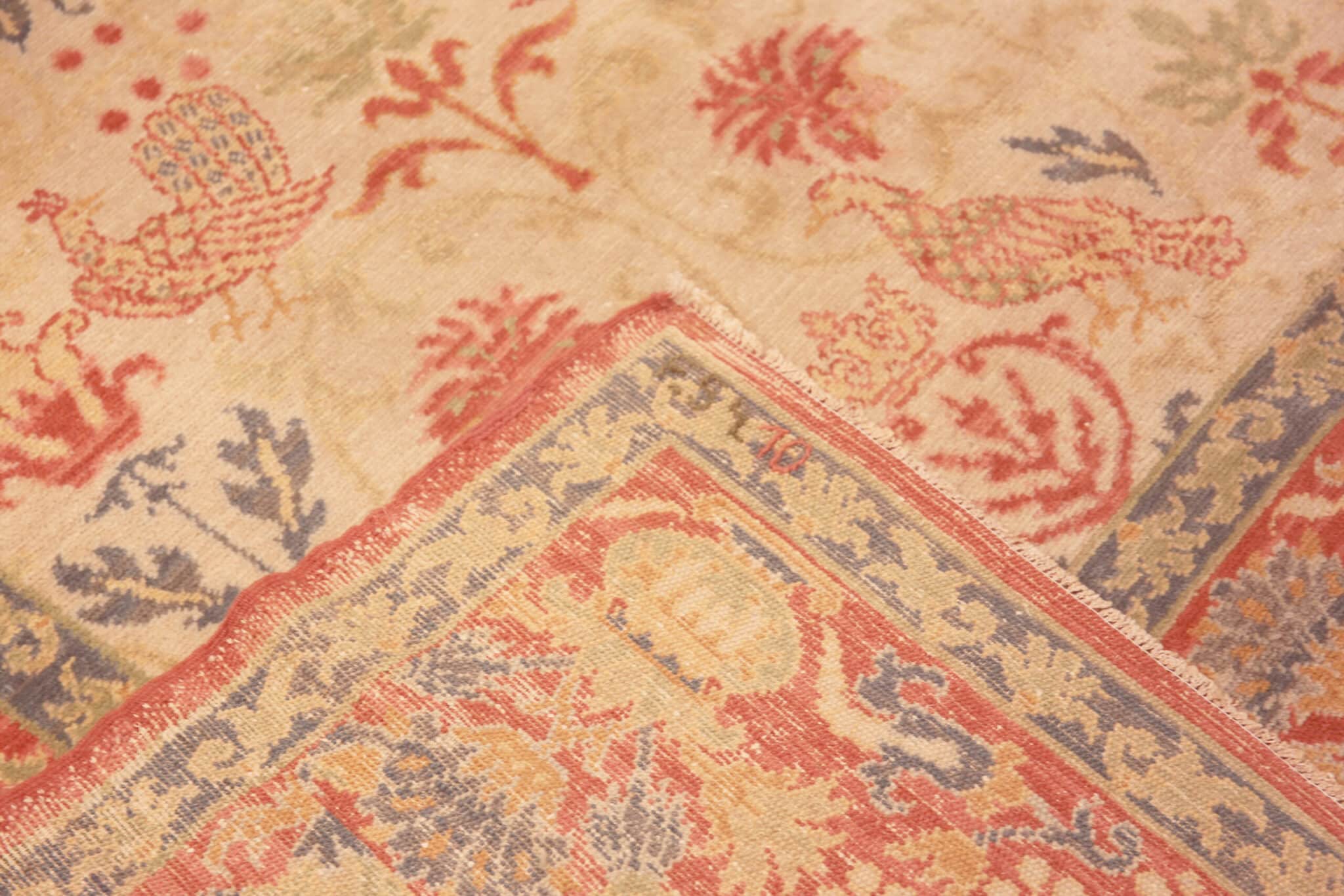 Charming Antique Bird Design Spanish Area Rug 72904 Nazmiyal