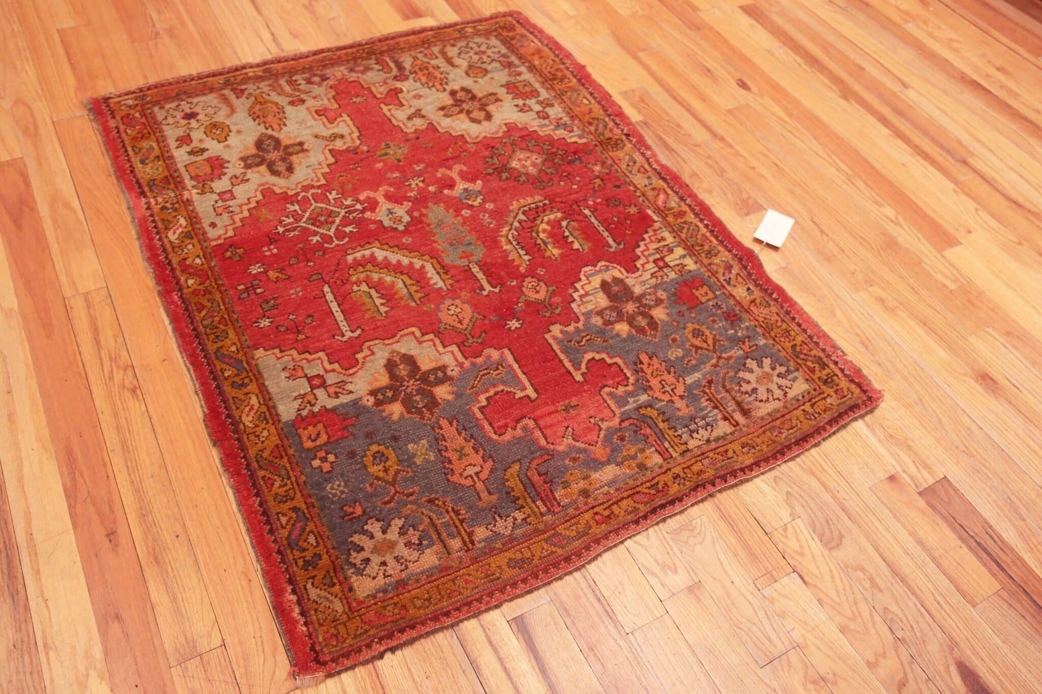 Antique Tribal Turkish Oushak Rug by Nazmiyal Rugs