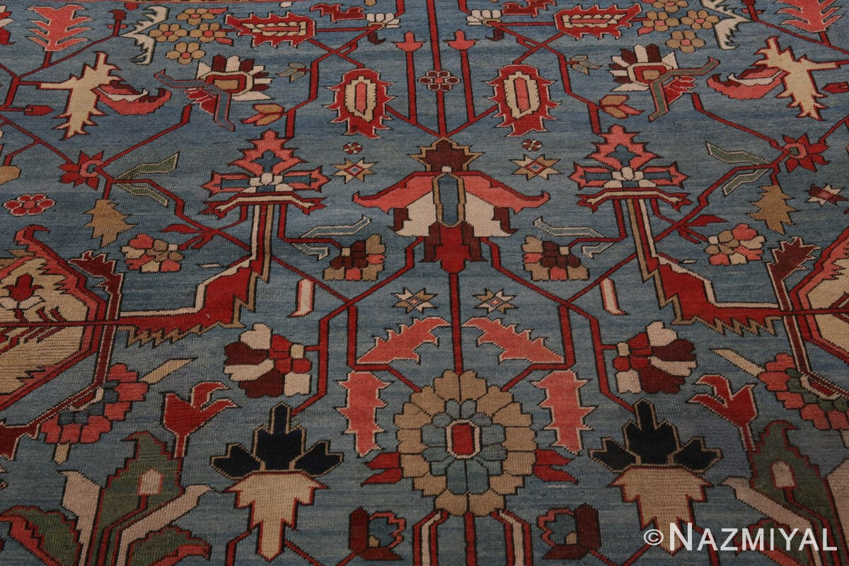 Beautiful Blue Antique Persian Serapi Heriz Rug 73080 Nazmiyal