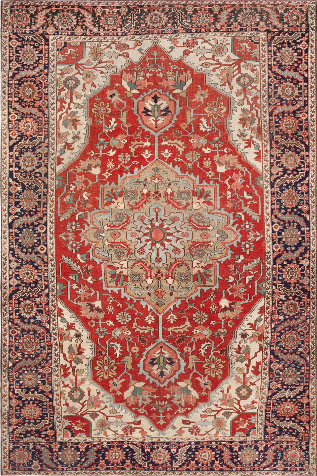 Beautiful Antique Persian Heriz Serapi Rug 73153 Nazmiyal Rugs