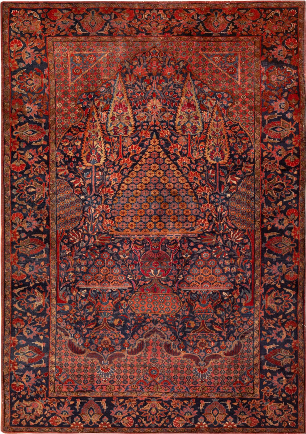 Antique Silk Persian Kashan Rug 72244 by Nazmiyal Rugs