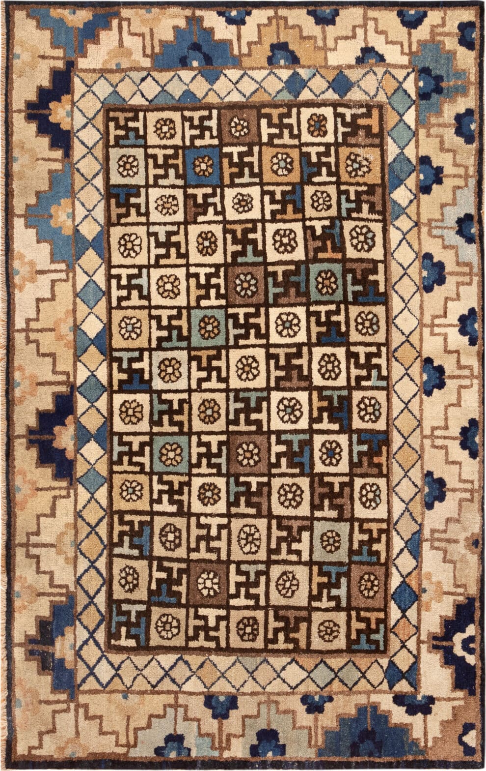 Antique Dragon Design Mongolian Rug 72319 by Nazmiyal