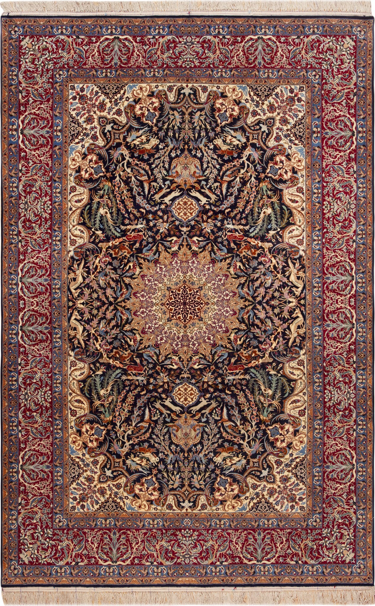 Fine Vintage Isfahan Persian Silk & Wool Rug 73247 Nazmiyal