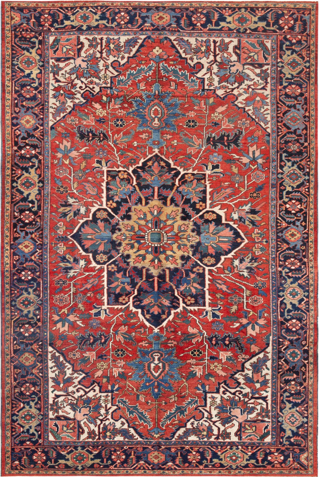 Charming Antique Persian Heriz Serapi Rug 73278 Nazmiyal Rugs