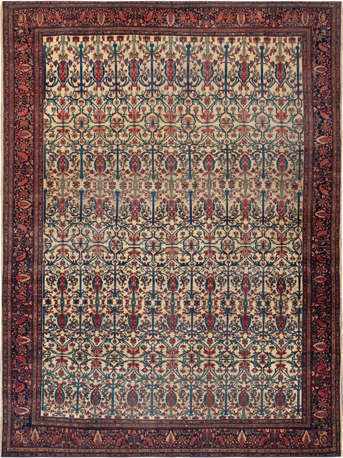 Beasutiful Antique Persian Sarouk Farahan Rug 73274 Nazmiyal