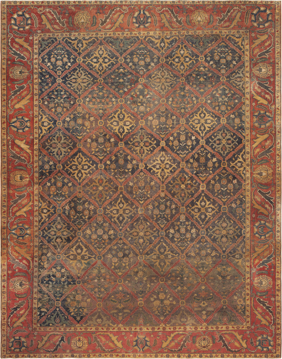18th Century Antique Indian Mughal Room Size Rug 44144