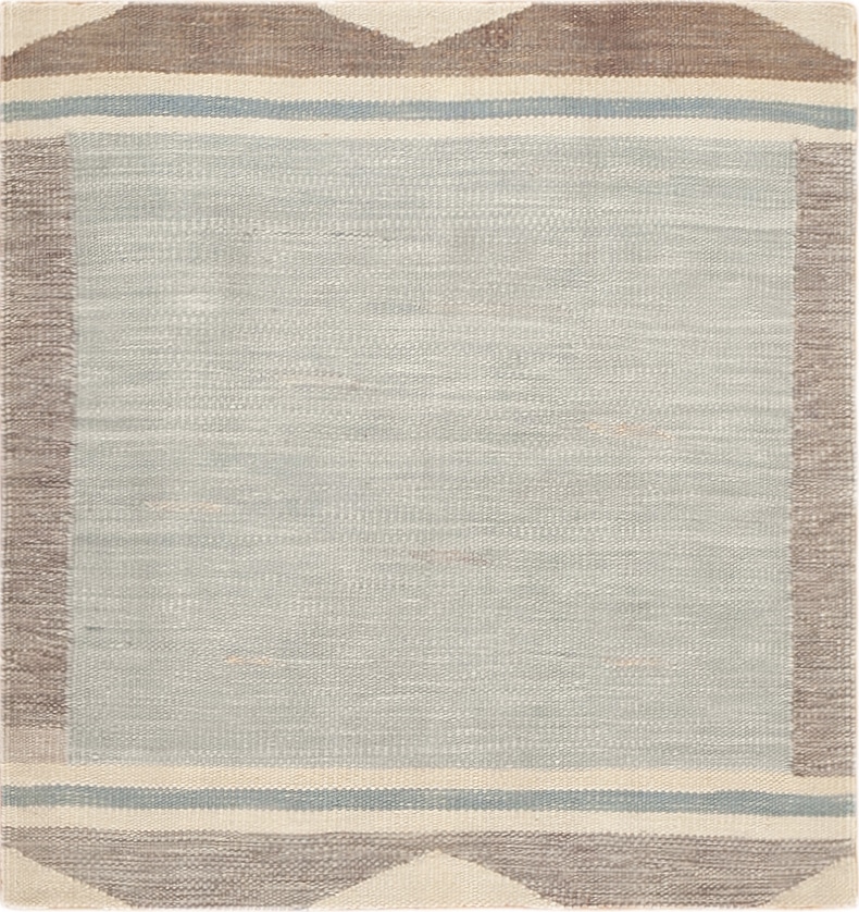 Small Modern Pastel Tones Geometric Swedish Design Kilim Rug